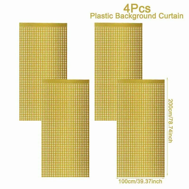 Фольгированные декоративные занавески для фотозон 4 шт. Gold