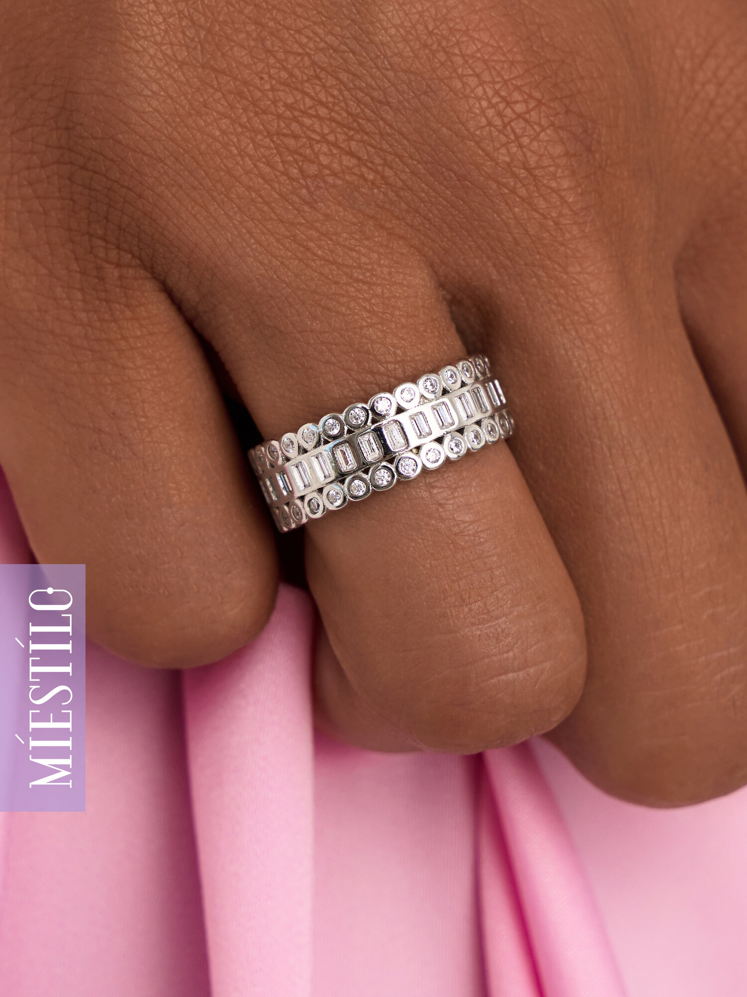 Кольцо дорожка, серебро, 925 проба, фианит