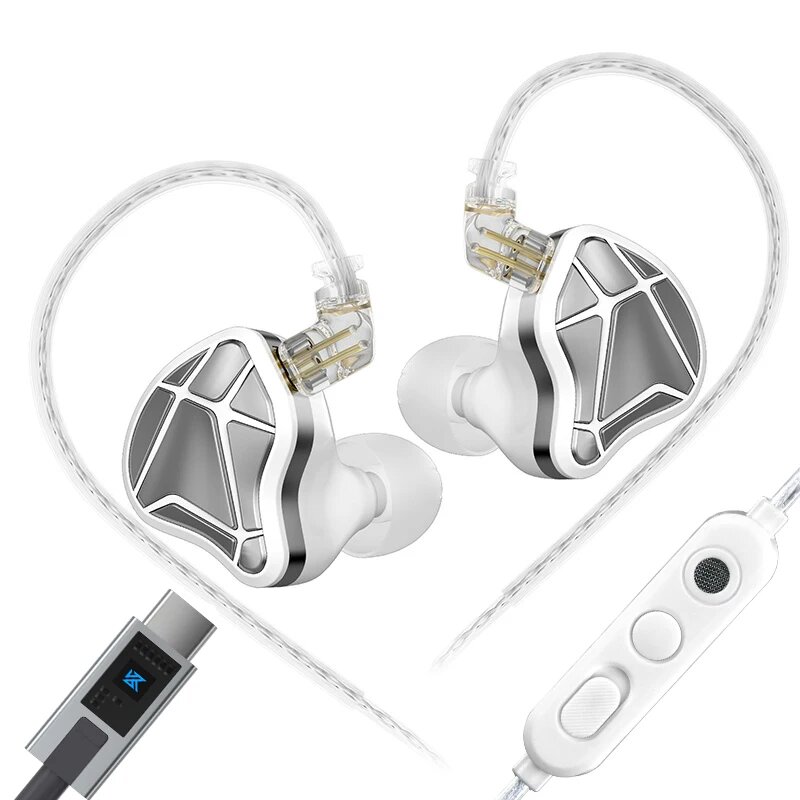 KZ AXAS наушники проводные белые Type-C mic