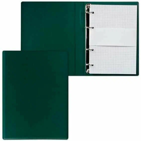 Папка-обложка для тетрадных блоков ДПС, на кольцах, А5, зелёная, 2419 , без сменного блока