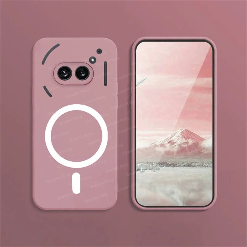 Розовый чехол Nothing Phone 2A, матовый ТПУ с магнитом