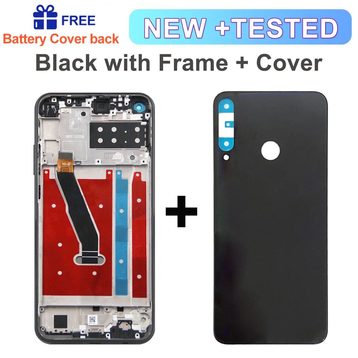 Дисплей 6,39 дюйма для Huawei P40 lite E L29, ЖК-дисплей с сенсорным экраном и Black With Frame