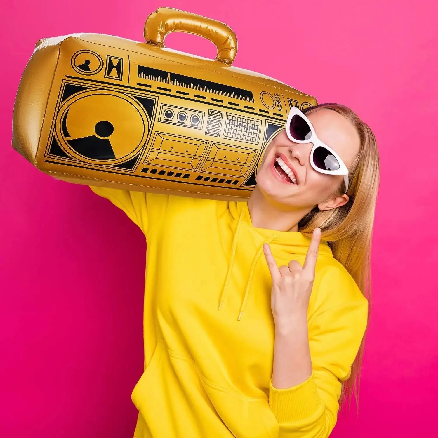 Музыкальные шары для праздника Golden large Radio