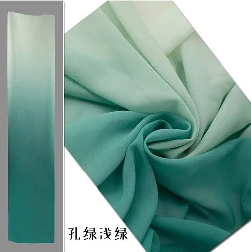 Шифоновая ткань градиент Light green Ombre