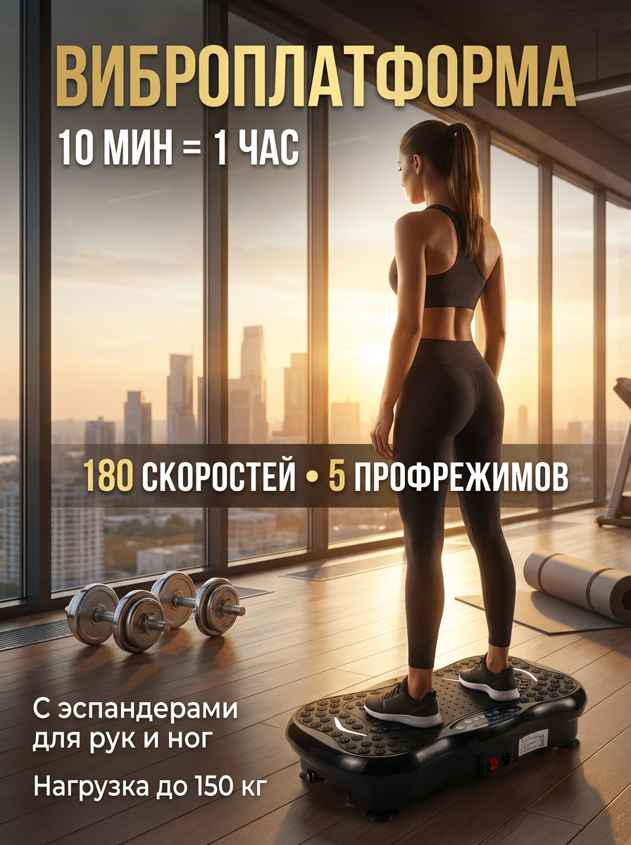 Виброплатформа для похудения до 150кг тренажер для дома c дистанционным управлением