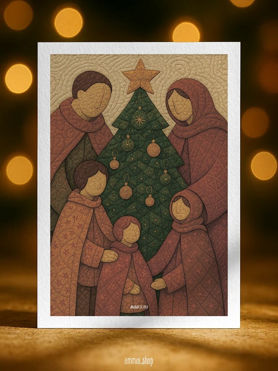 Авторская открытка Am.moi Маша и Медведь 14,8 10,5 см (А6) с конвертом, дизайнерская бумага 300 г/м