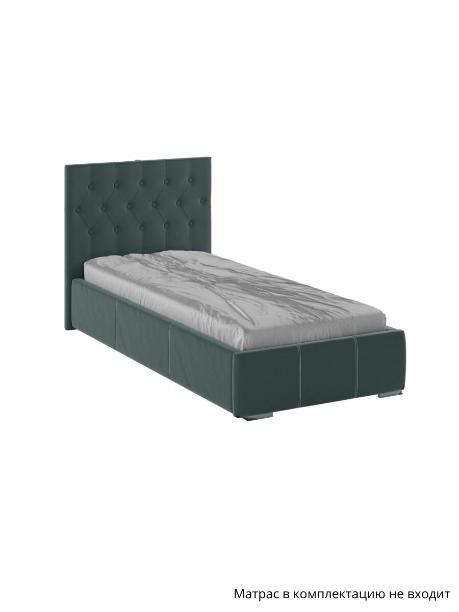 Домани, кровать односпальная интерьерная Октавия 0,9 м, с ортопедическим основанием, 1060х1050х2230, Серый