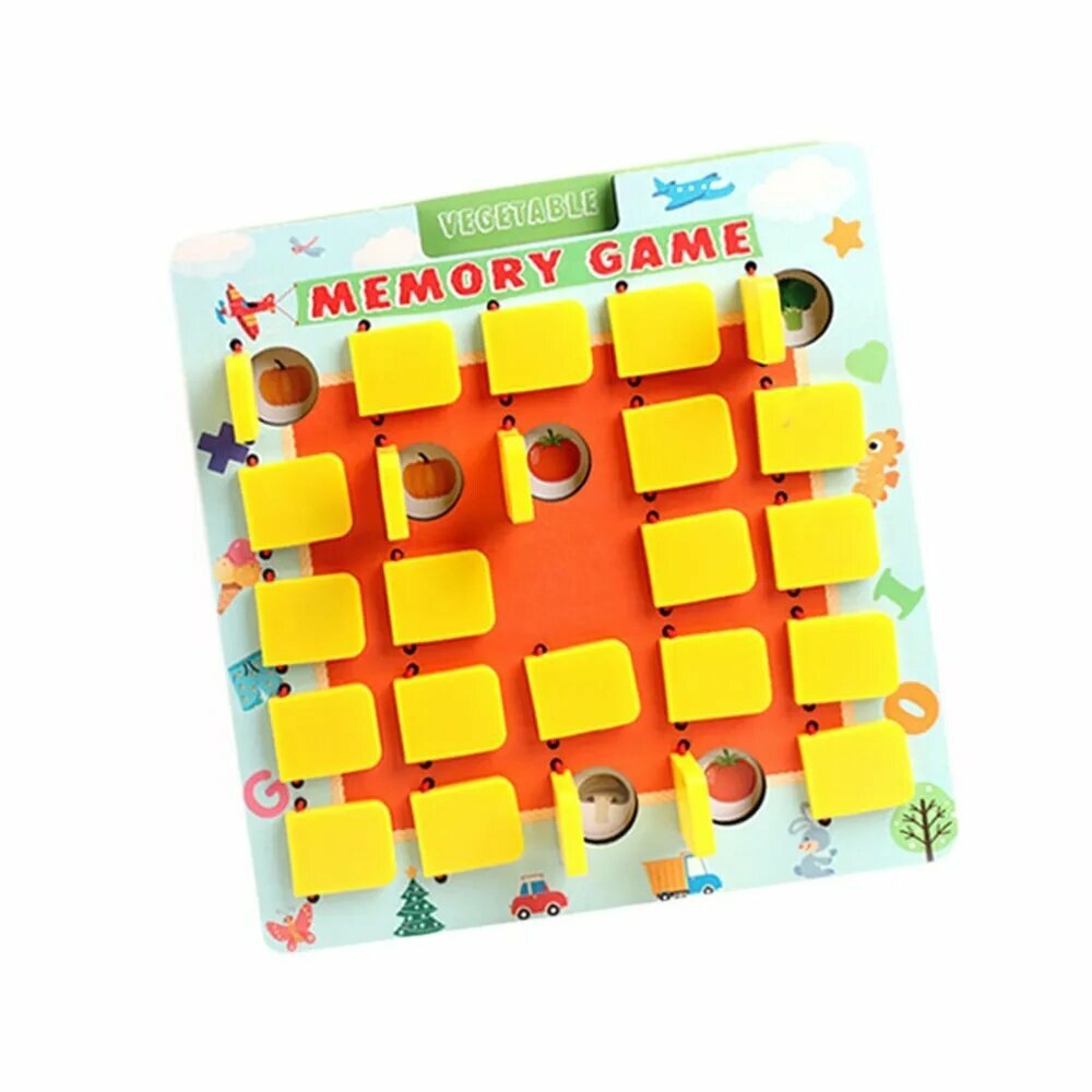 Деревянная развивающая игра на память для детей, двусторонняя, для развития мелкой моторики и координации, прочная