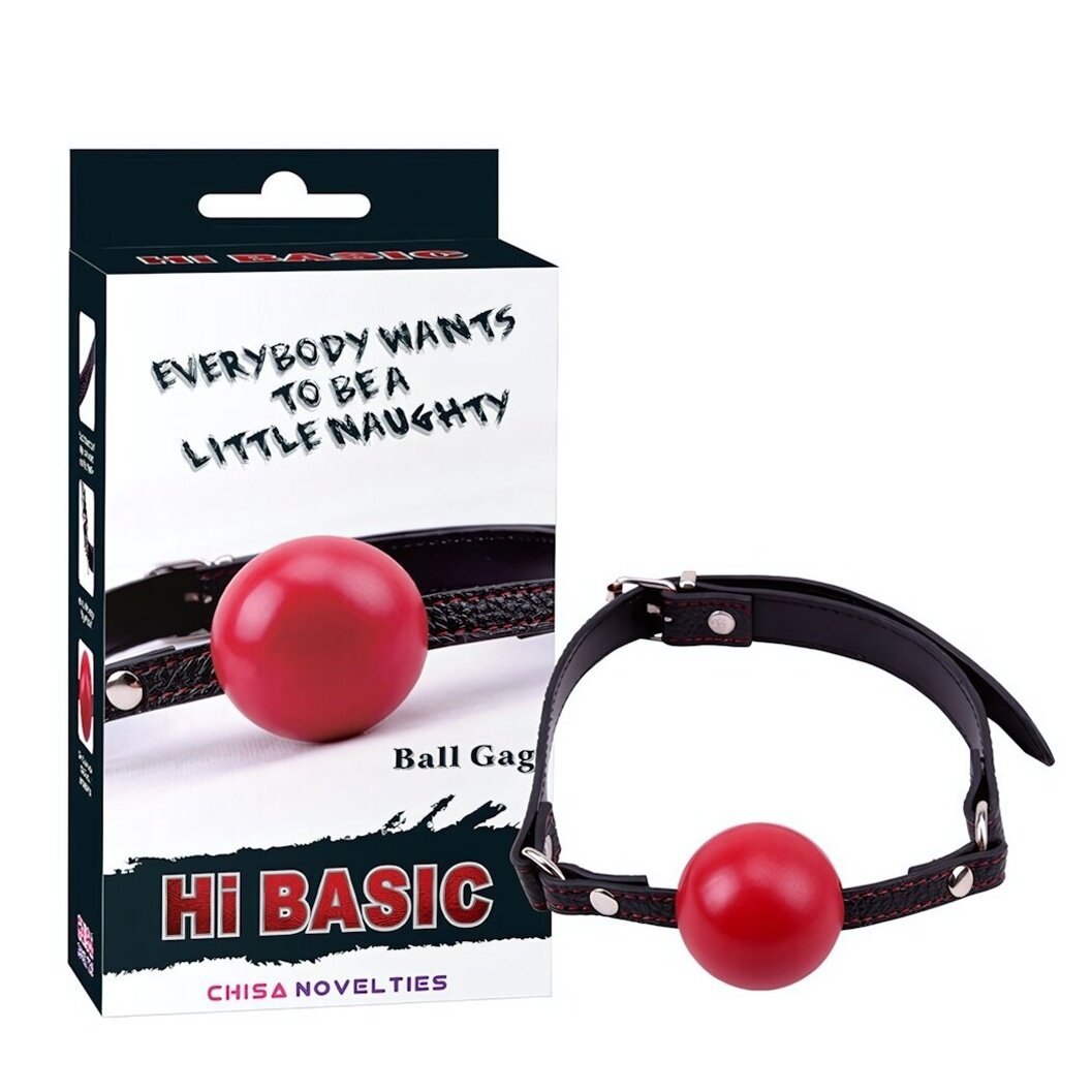 Кляп Red Ball Gag, красный с черным, диаметр 4.5 см, ABS пластик