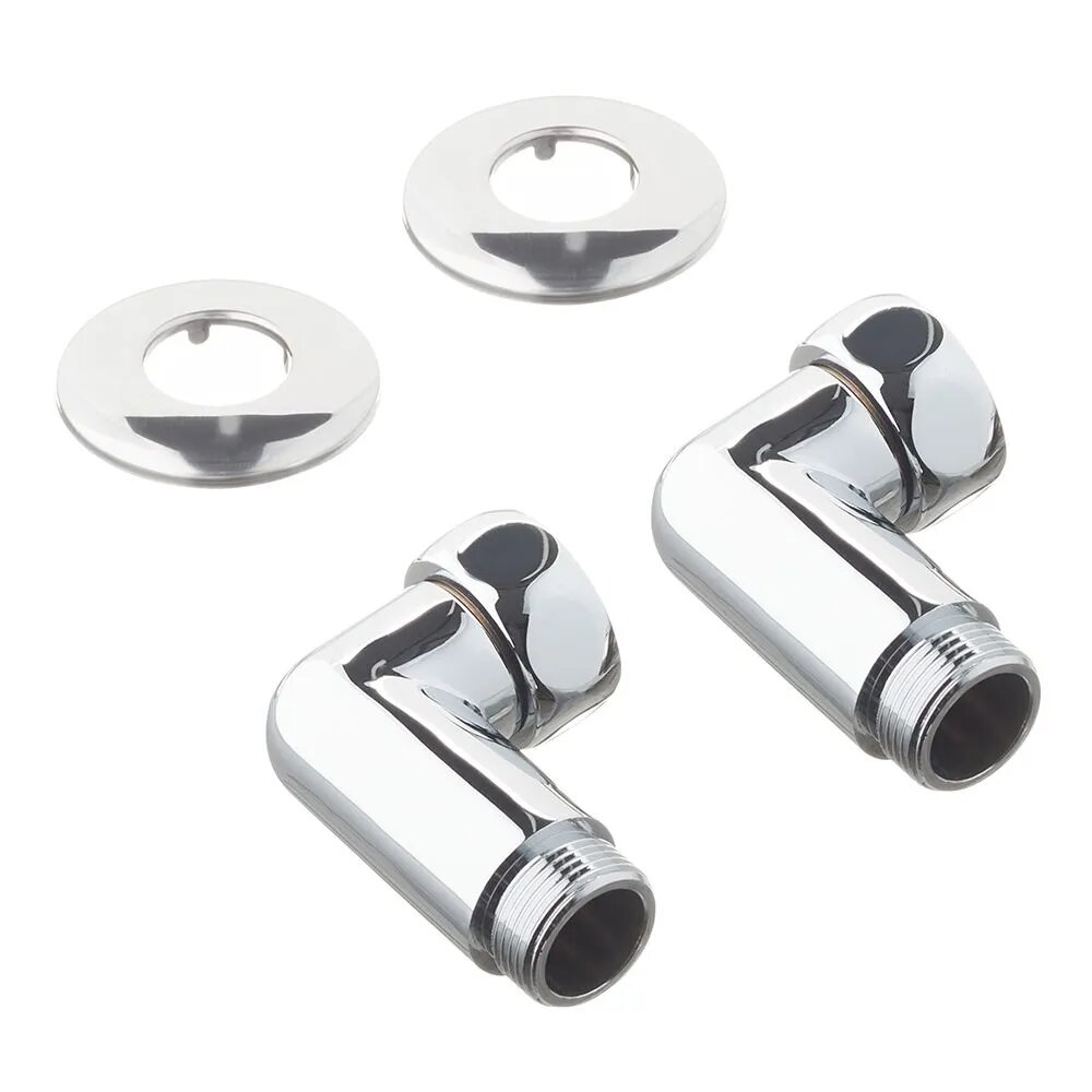 Угловые хромированные соединения 1/2" ВР * 1/2" НР (пара), с отражателями, TIM, K3-LFM022