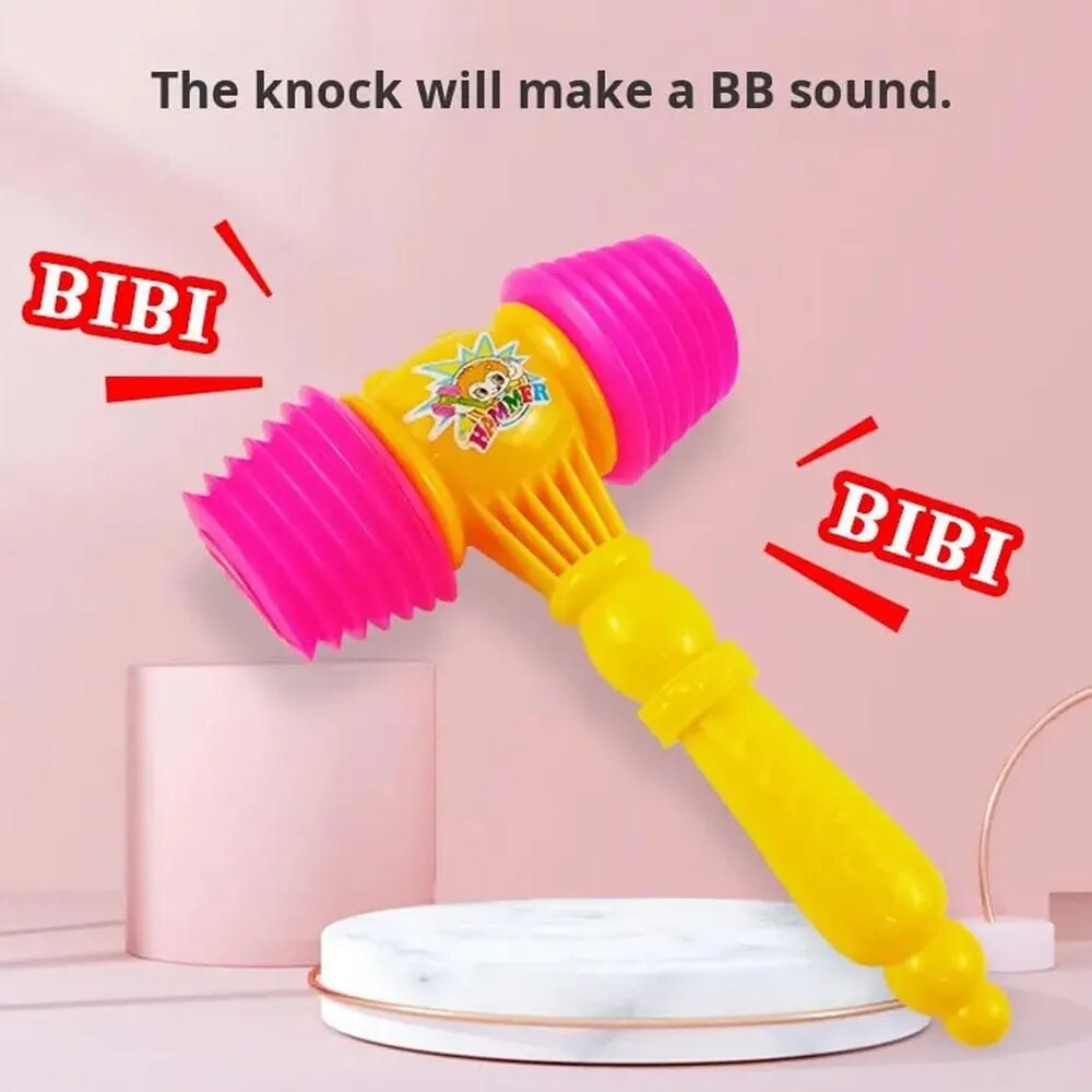 Развивающая игрушка погремушка-пищалка "Веселый молоточек" 14.5*7.5*26 см Перкуссионный звук