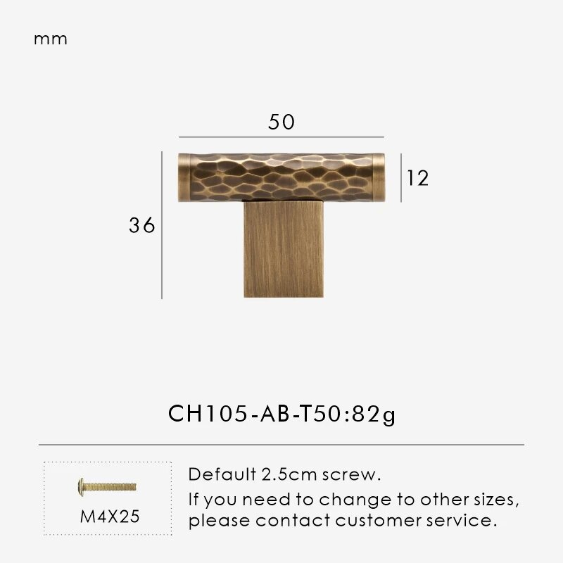 Ручки для ящиков Nurlin из латуни CH105-AB-T50