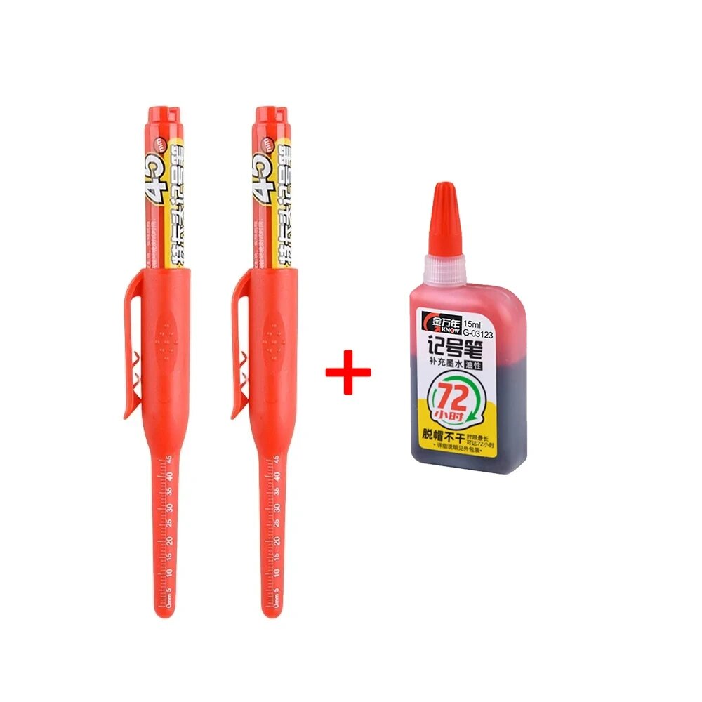 Водонепроницаемые маркеры для глубоких отверстий 45 мм черный/синий/красный Красный, red 2pen 1ink