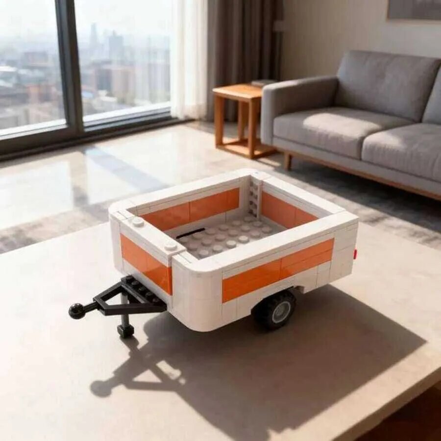 MOC U Haul прицеп строительные блоки для сборки, конструктор для детей и взрослых, 6+