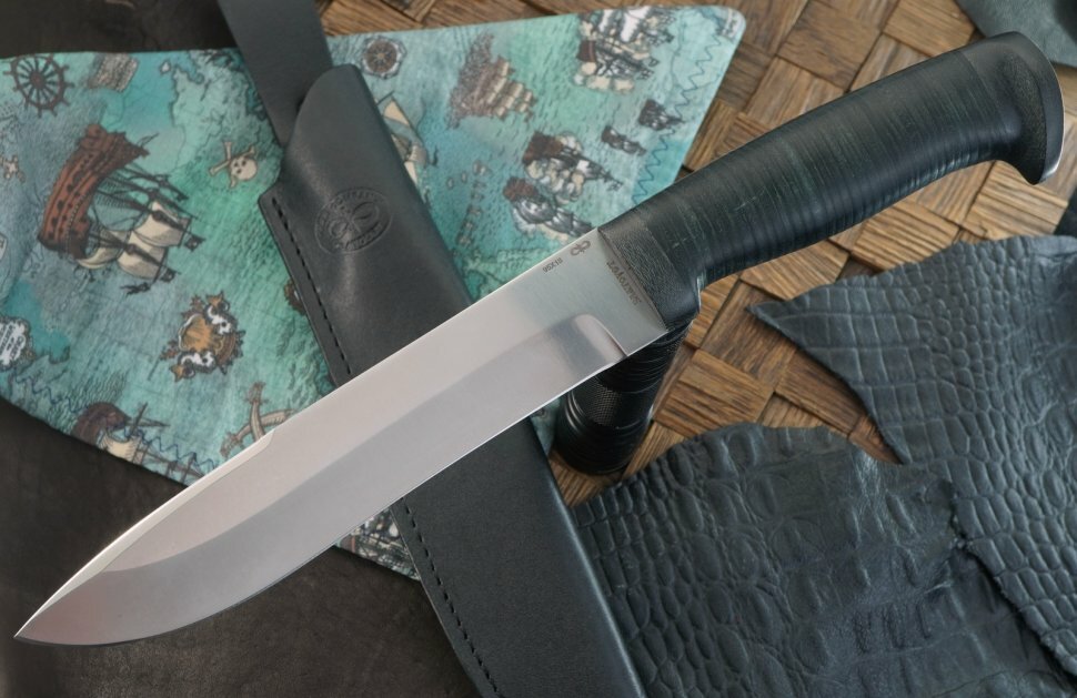 Нож с фиксированным клинком АиР Шаман, сталь 95Х18, рукоять кожа