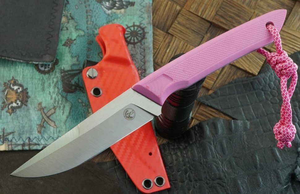Семь Ножей Slim, сталь Bohler N690, cryo, рукоять розовый G-10