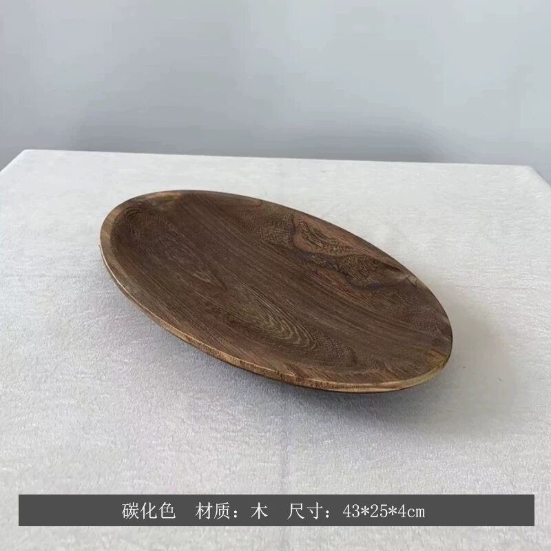 Новый китайский стиль длинный поднос с углеродным покрытием, 43x25x4 см, современное хранение