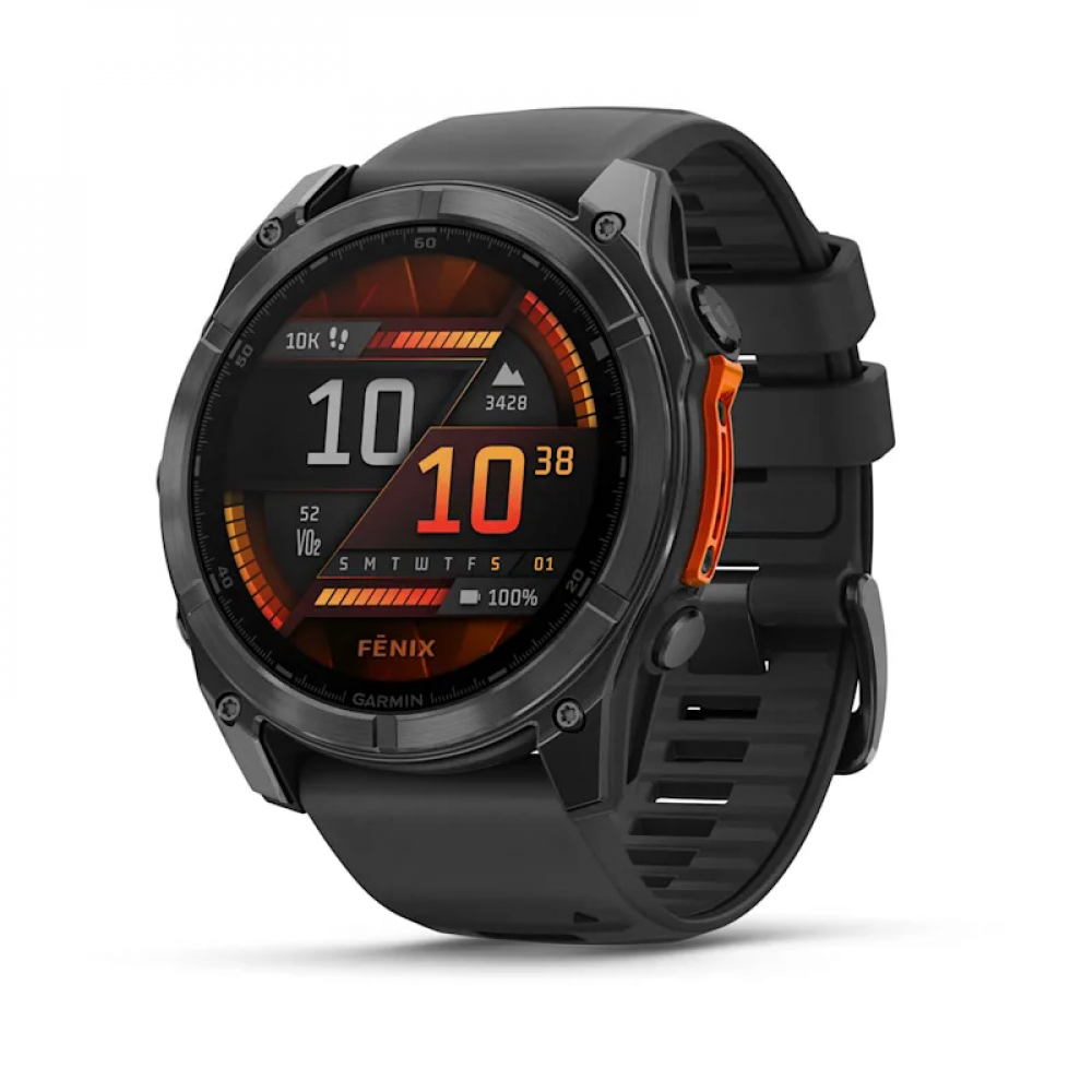 Умные часы Garmin Fenix 8 51mm – AMOLED Slate Gray With A Black Silicone Band 51 mm (010-02905-00)