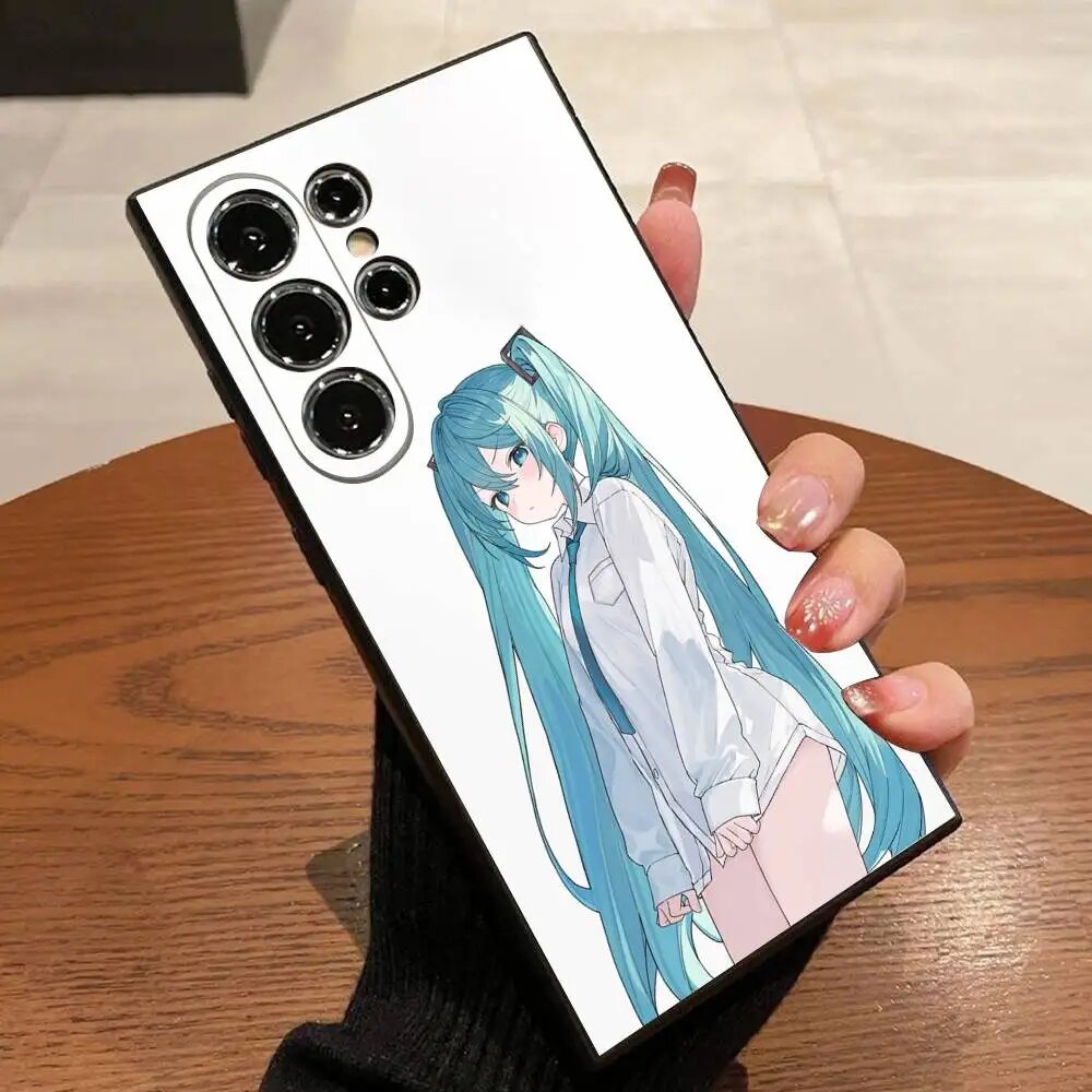1 шт, милый чехол для телефона H-Hatsune M-Miku с героями мультфильмов для Samsung S25, S24, S21, S22, S23, S30, Ultra, S20, Plus, Fe, Lite, 5G, черный чехол