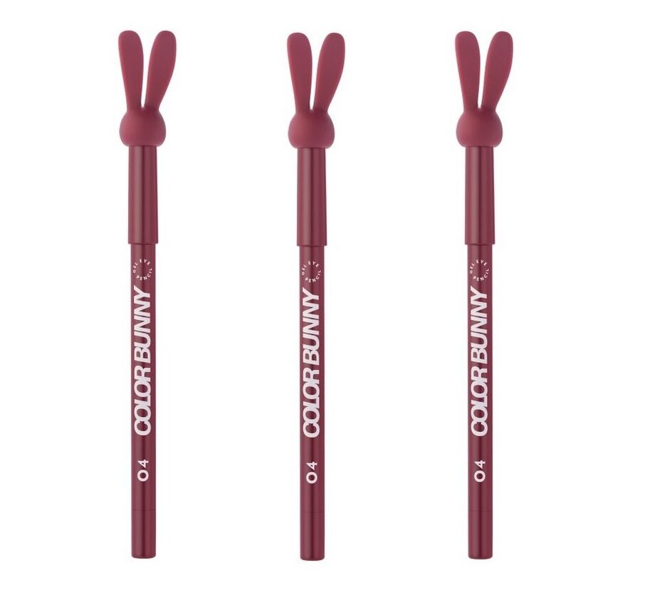 Карандаш Love Generation для глаз гелевый Gel Eye Pencil Color Bunny, тон 04 бургунди, 1,3 г - 3 штуки