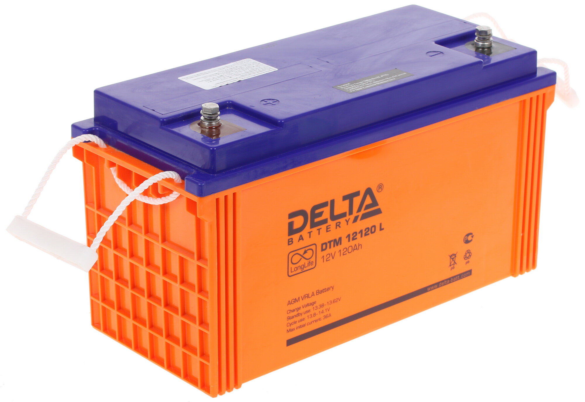 Аккумулятор Delta DTM 12120 L, 12В /120Ач, свинцово-кислотный, ABS-пластик