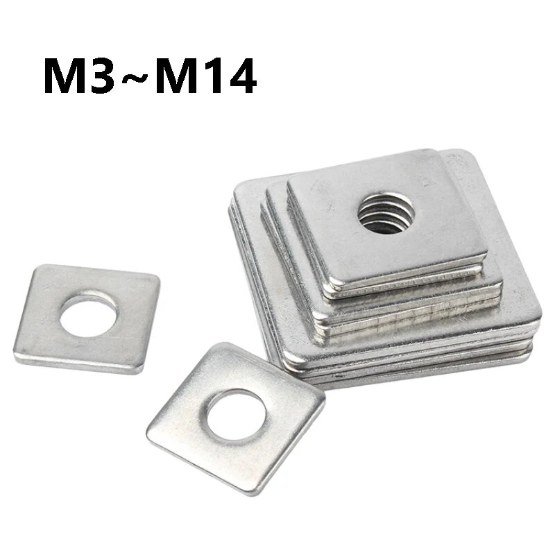 Шайбы квадратные из нержавеющей стали M3 M4 M5 M6 M8 M10 M12 M14 M5x20x1.5mm(5Pcs)