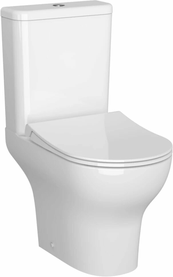 Унитаз-компакт VitrA Zentrum 9824B003-7219 безободковый, с сиденьем микролифт, белый