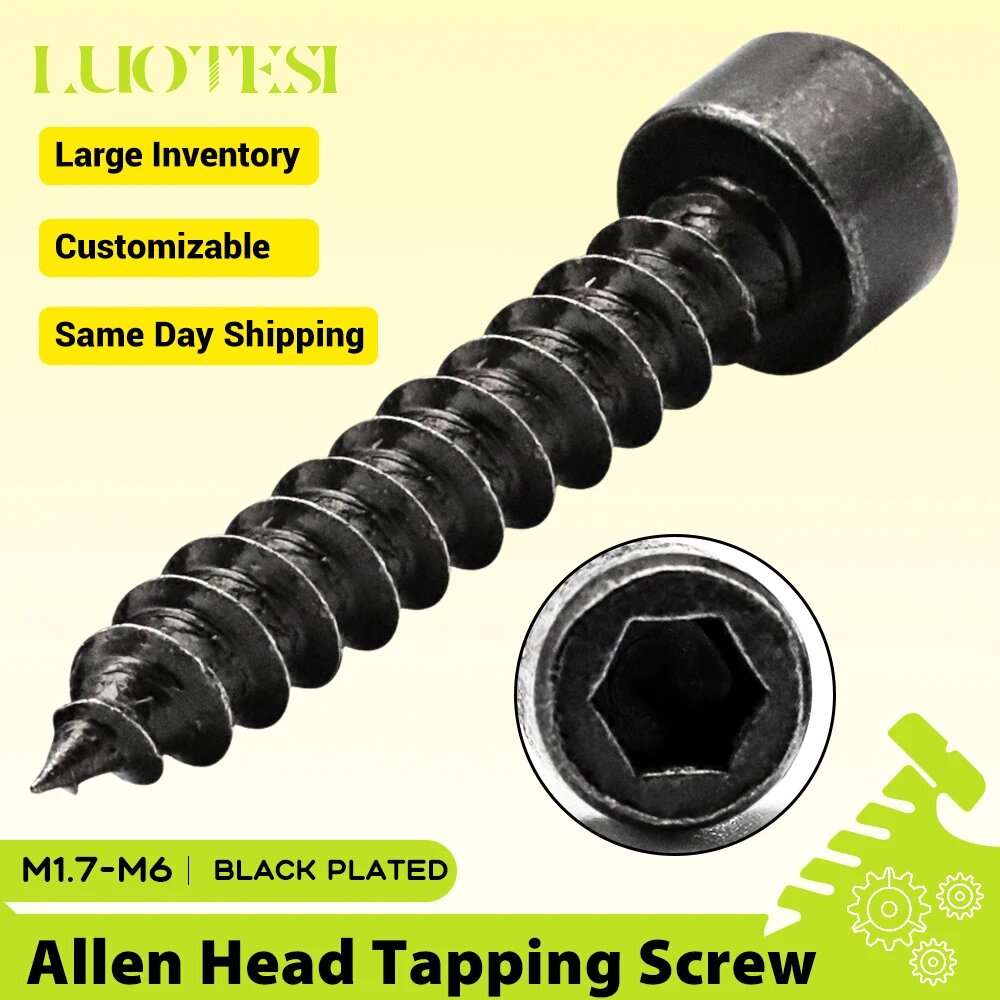 Саморезы LUOTESI для динамиков черные M1.7-M6 M4 30pcs, 12mm