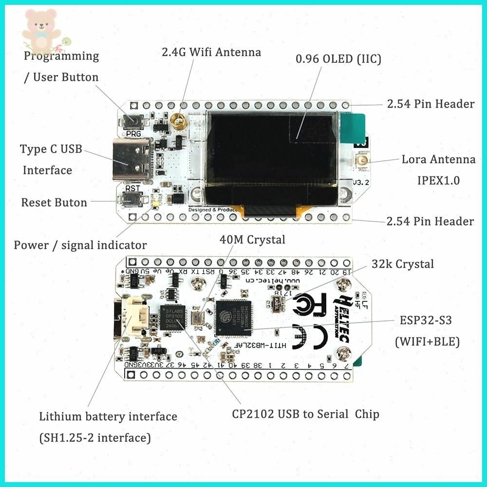 Плата Разработки Heltec Meshtastic LoRa32 V3 863-928 МГц SX1262