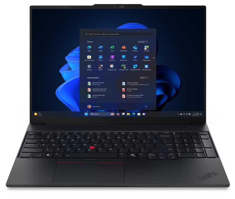 Ноутбук Lenovo ThinkPad E16, 16", 300N, Ultra 5, 16GB, SSD512, интегрированный Intel, Black, DOS