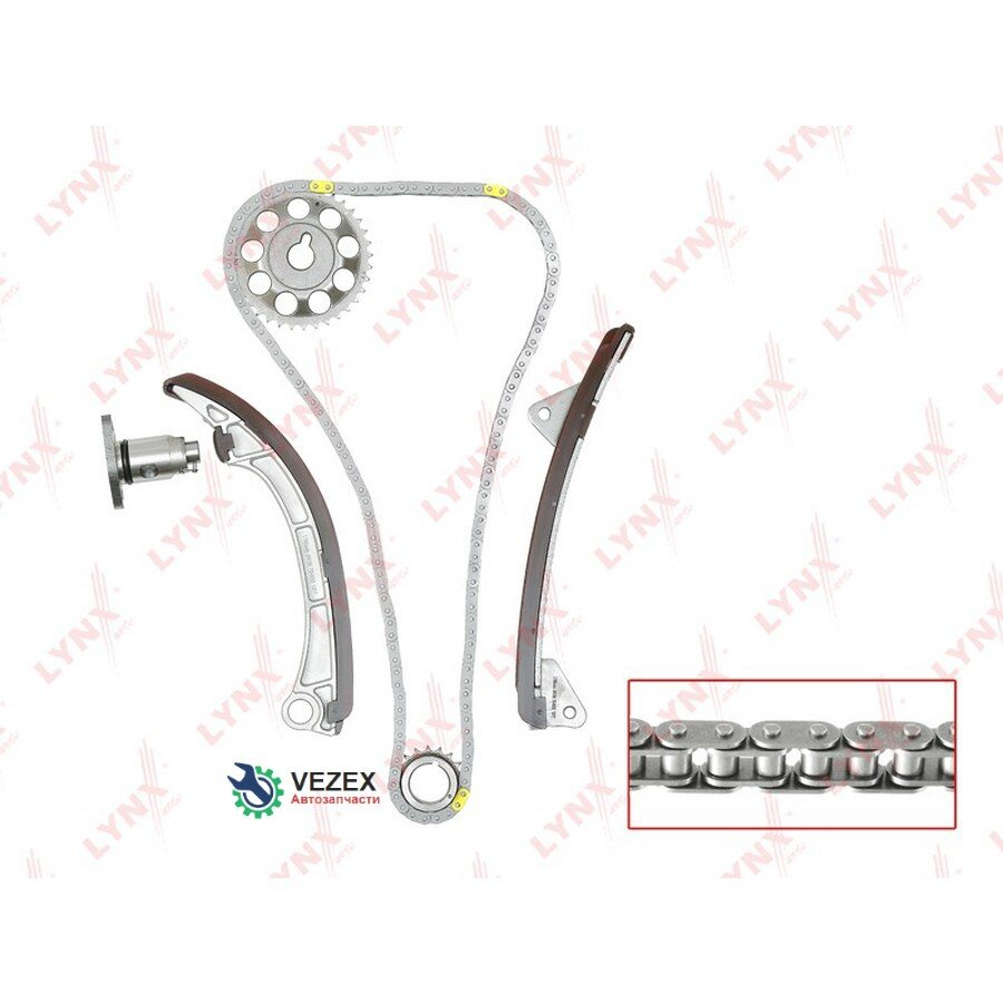 LYNXAUTO TK0038 р-кт цепи ГРМ!\ Toyota Avensis/Corolla/Rav4 1.4/1.6/1.8 00-07
