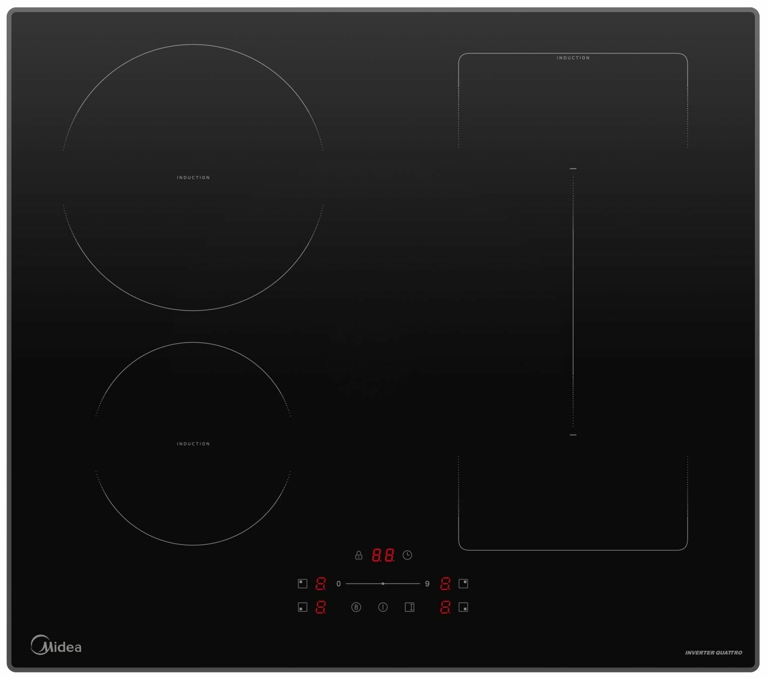 Варочная панель Midea MIH65781SBF индукционная, черная рамка, FLEX зона, слайдер