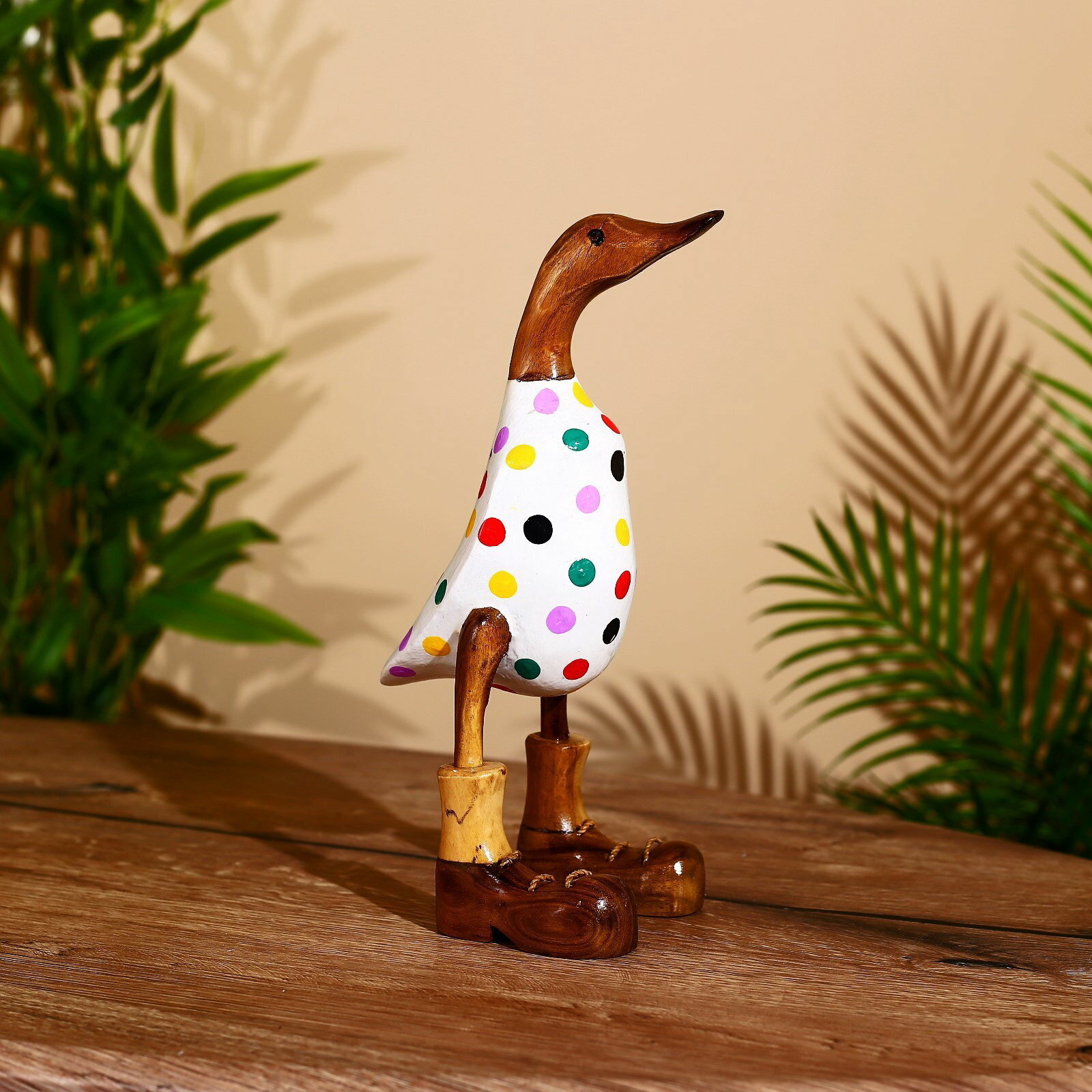 Сувенир "Утка в разноцветный горошек", 27 см, дерево, тематика праздника: универсальная тематика