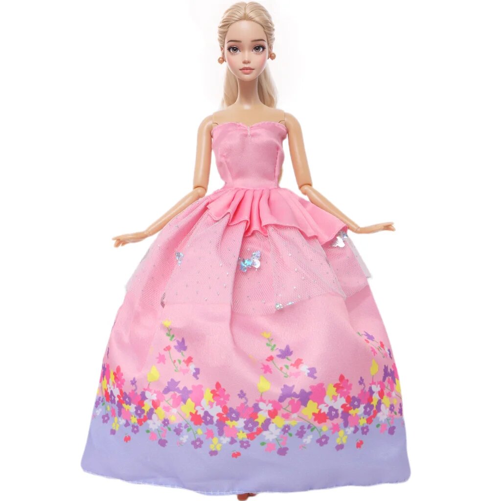 Платье для куклы Barbie розовое, цвет NO.10