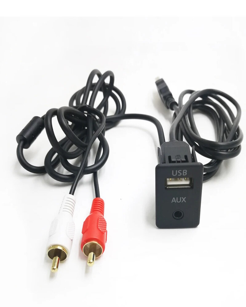 Штекер USB в штатную заглушку, AUX-RCA и USB-порт, с поддержкой зарядки
