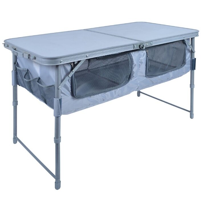 Стол туристический Nika 1000х500 мм, 2 положения - 445 и 610 мм, складной влагостойкий, с полкой (ССТ-3П)