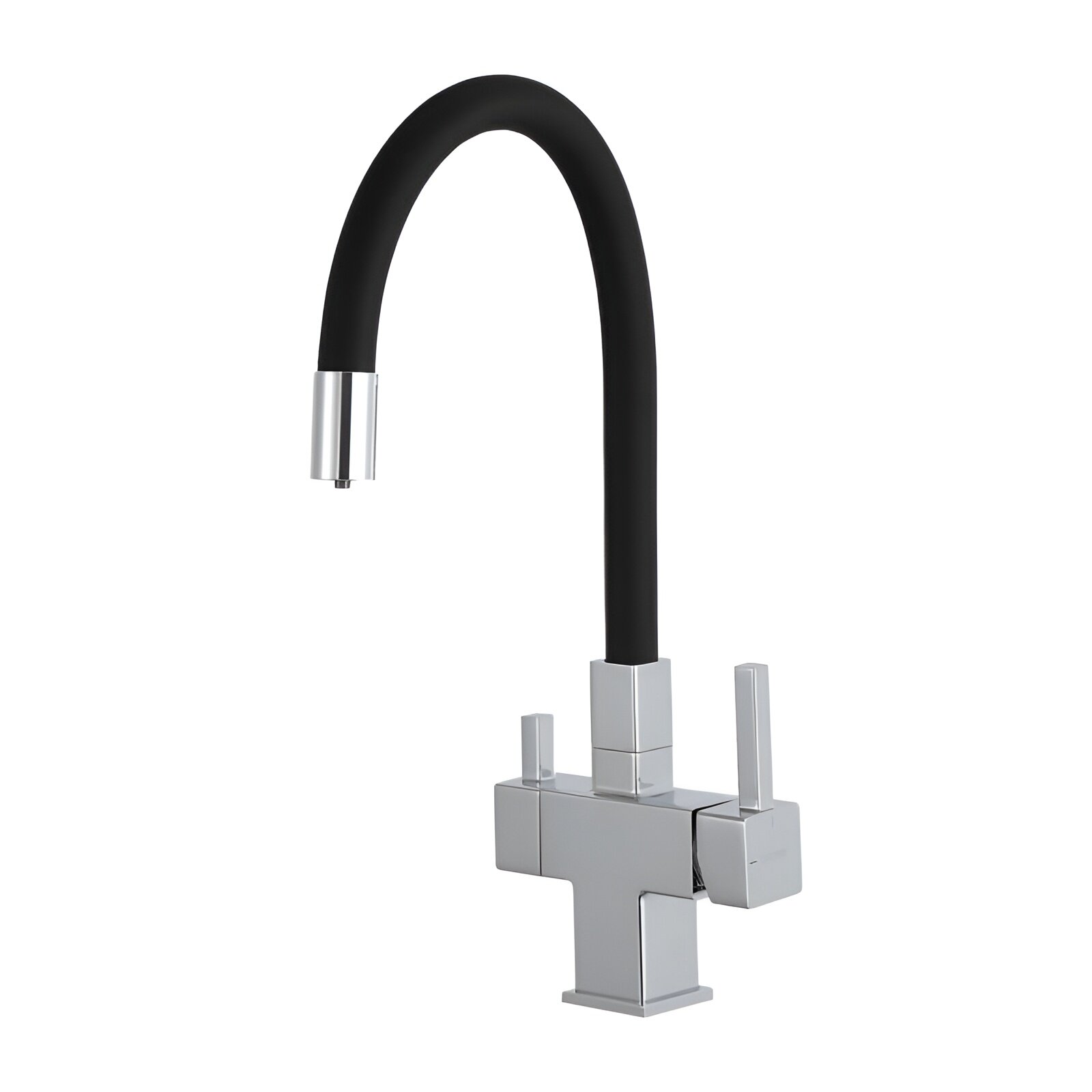 Смеситель для кухонной мойки Gappo G95-30 G4QW39ED5-IY30VH с подключением фильтра питьевой воды, хром, черный
