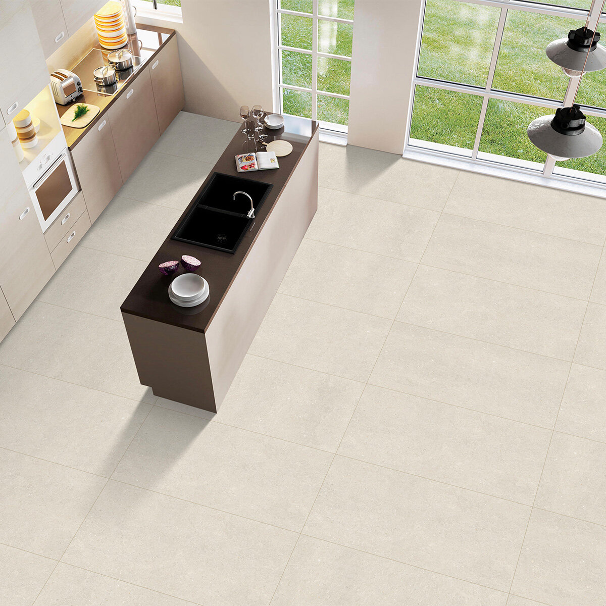 Керамогранит NEODOM Athenas Crema Matt Carving 60x120 N130002 бетон матовая Износостойкая, Морозостойкая, морозостойкая