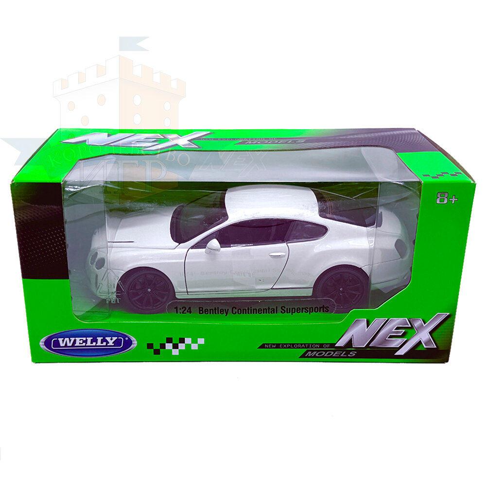 Машинка Welly Bentley Continental Supersports, 1:24, белый, арт.24018W