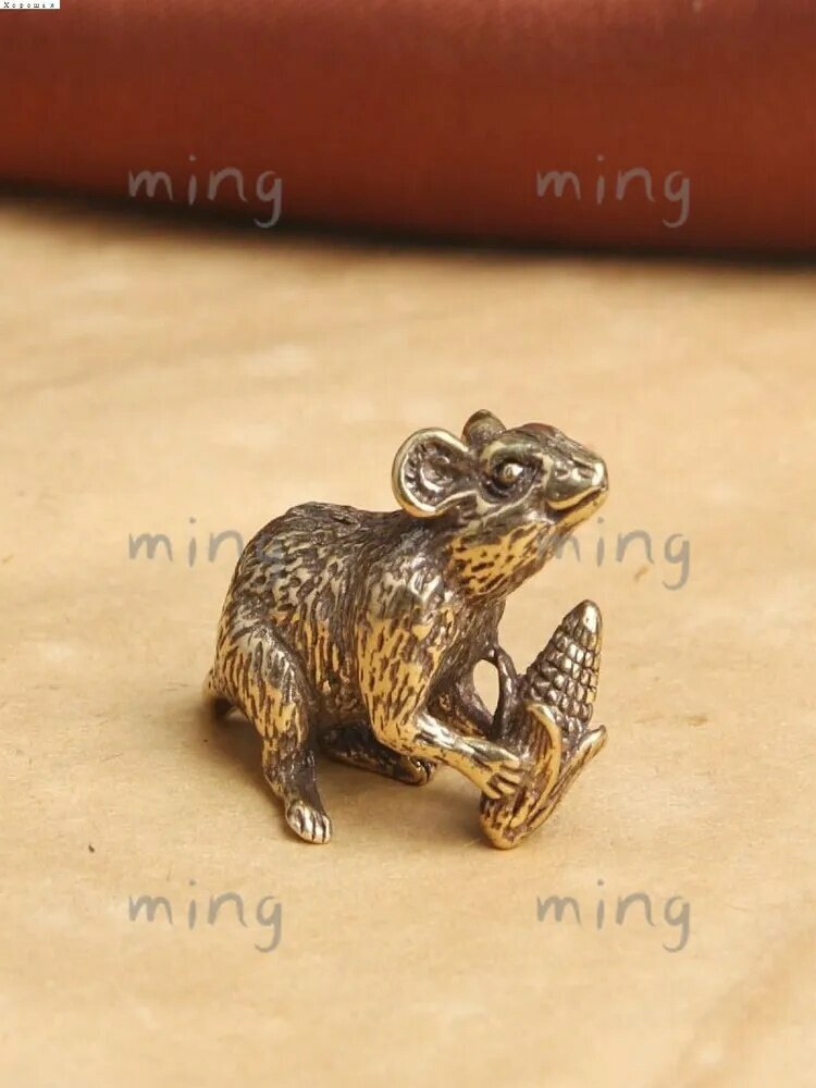 Фен-Шуй Мышь Кошельковая, Бронза Золотистая