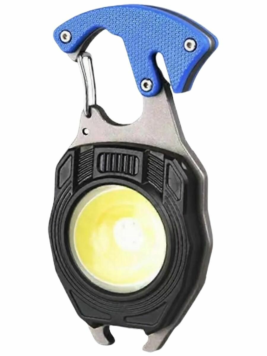 Светодиодный фонарик - брелок крепление карабин, магнит, отвертки