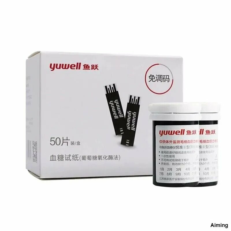 50 тест-полоски Yuwell 306 Yuezhun 2 (без кодировки, без глюкометра)