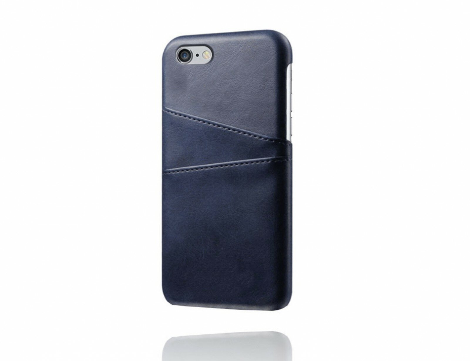 Чехол панель-накладка MyPads для iPhone 6/6S 4.7 из импортной кожи с визитницей для карт, темно-синий