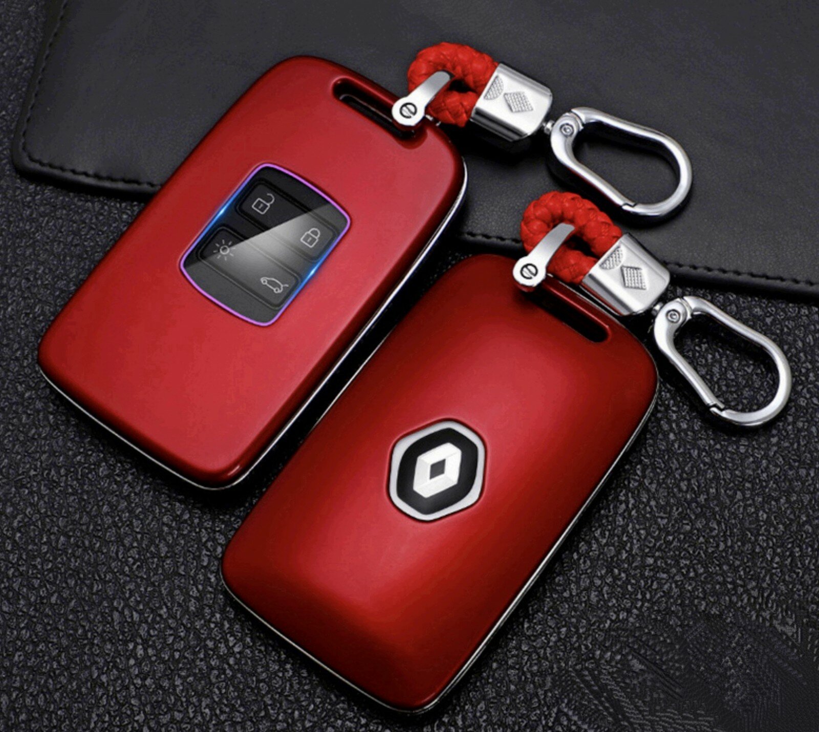 Чехол для ключа Renault MyPads красный защитный с карабином из прочного пластика