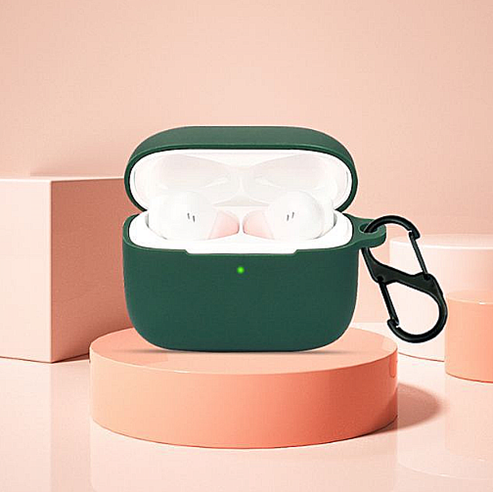 Чехол MyPads защитный силиконовый для беспроводных наушников Baseus Bowie M2 зеленый, противоударный