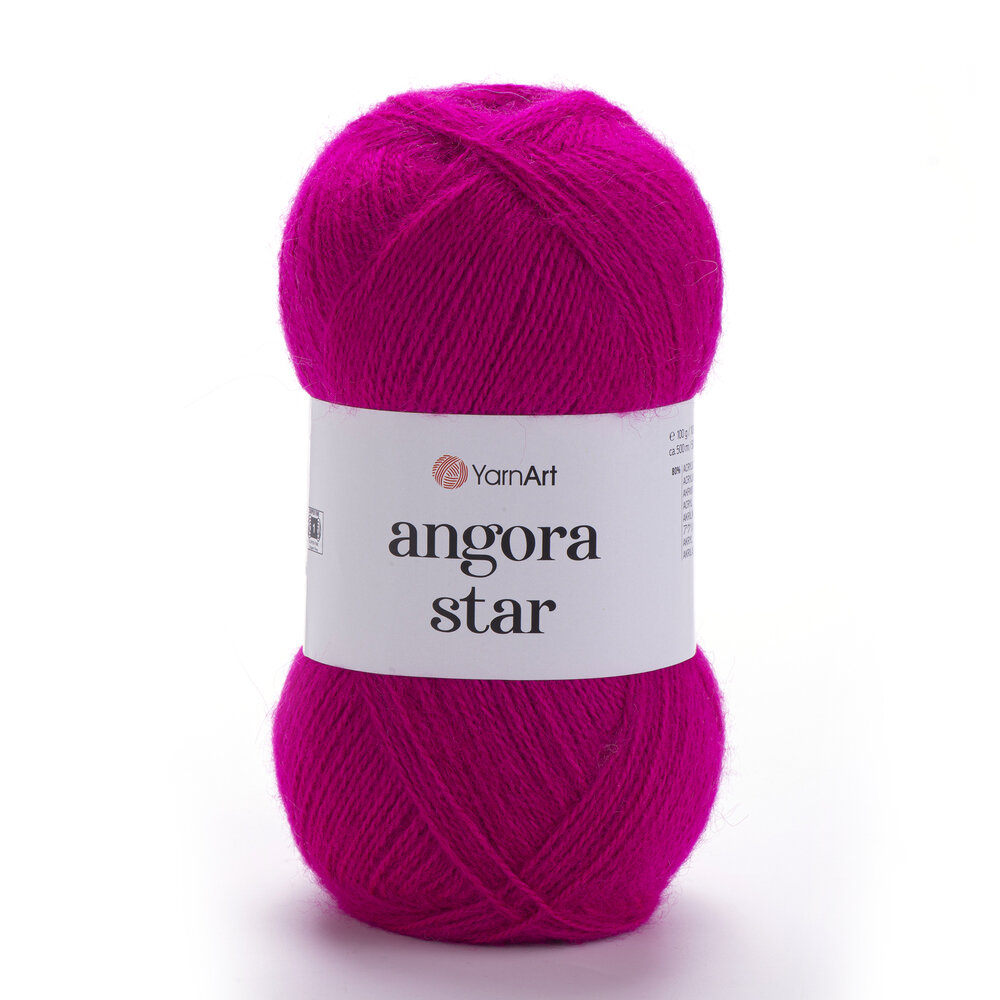 Пряжа для вязания YarnArt Angora Star 8041 фуксия 100 гр/500 м 20% тонкая шерсть, 80% акрил