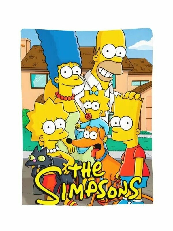 MXEB Плед Simpsons Пледы Симпсоны , Фланель, 200 см х 150 см