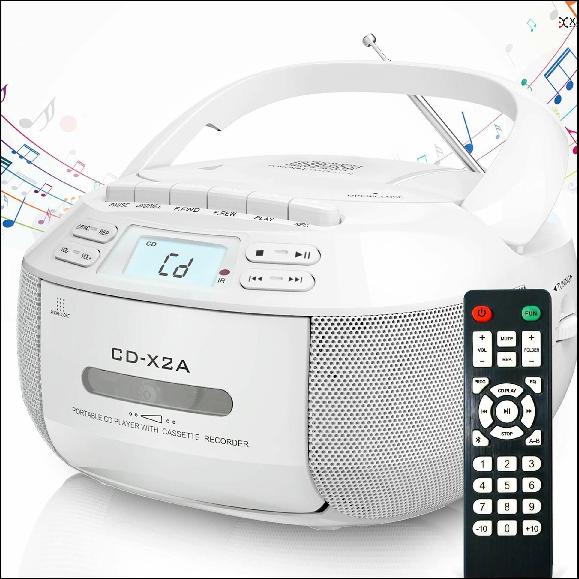 Портативный Bluetooth CD MP3 плеер FM радио магнитофон