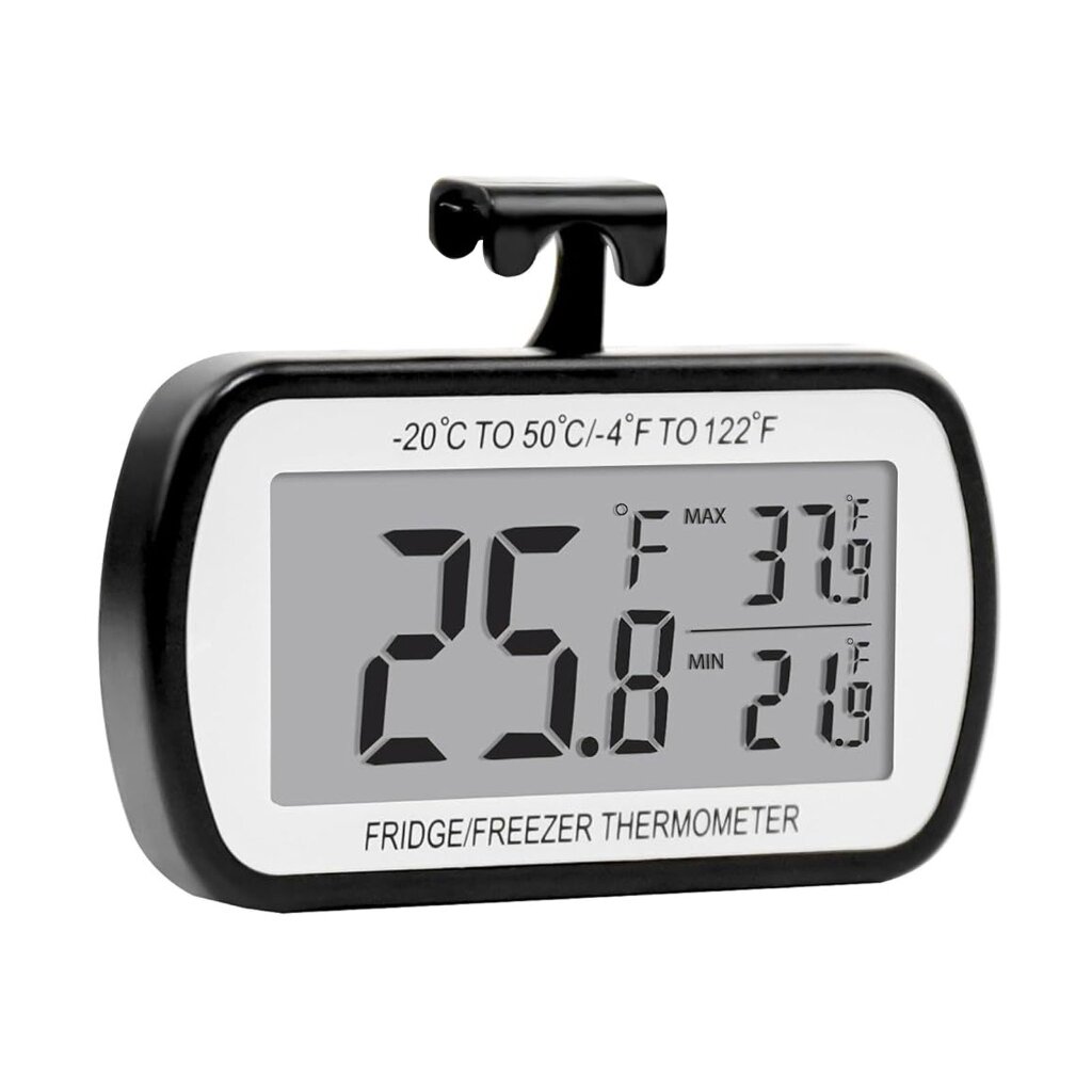 Пластиковый водонепроницаемый терморегулятор холодильника с магнитным креплением с высокими и низкими показаниями