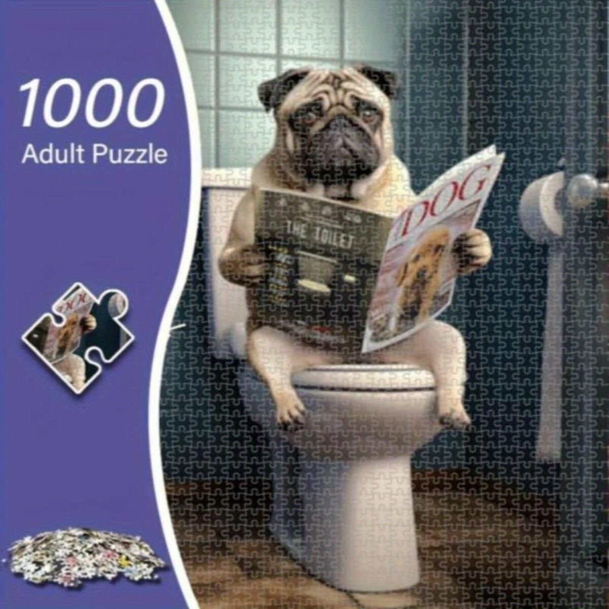 Пазлы для взрослых на 1000 , 50х70см, подарочный набор/ "Собака"